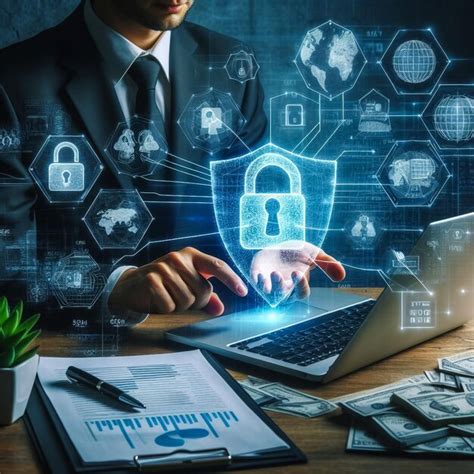 premium photo hacker using laptop with polygonal padlock on binary