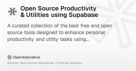Best Open Source Productivity And Utilities Using Supabase 2025