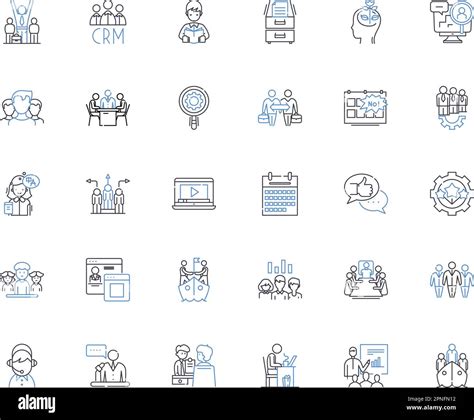 Consumer Support Line Icons Collection Assistance Response Helpdesk