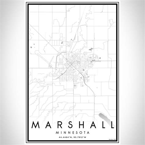 Marshall Minnesota Map Print In Classic — Jace Maps