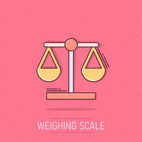 Premium Vector Scale Comparison Icon In Comic Style Balance Weight