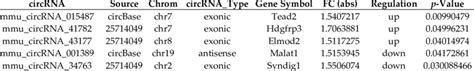 Differentially Expressed Circrnas Download Scientific Diagram