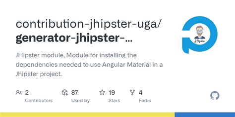 Github Contribution Jhipster Uga Generator Jhipster Angular Material