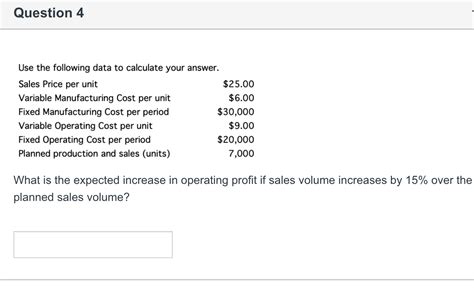 Use The Following Data To Calculate Your Answer Chegg