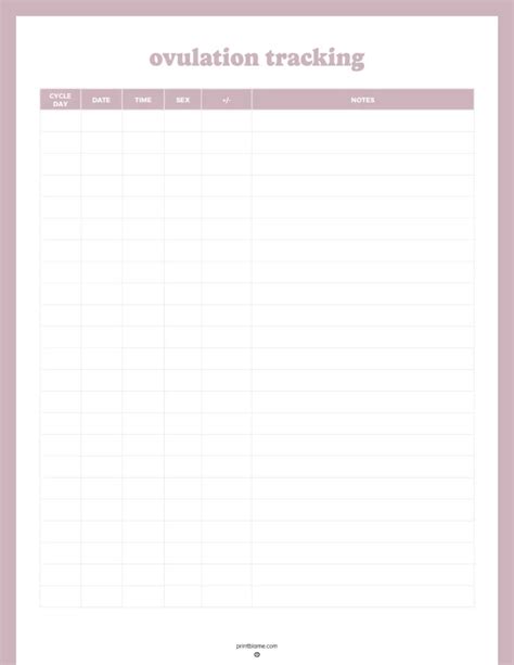 Ovulation Chart Printable Detecting Pregnancy Or Ovulation In Your