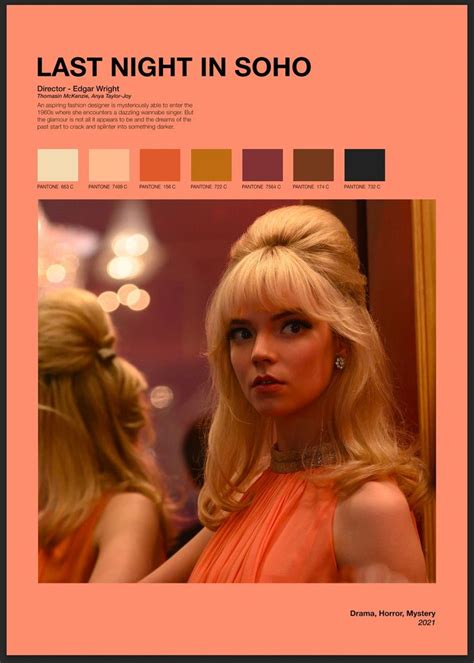 A3 Last Night In Soho Colour Swatch Poster Print A3 Size Unframed