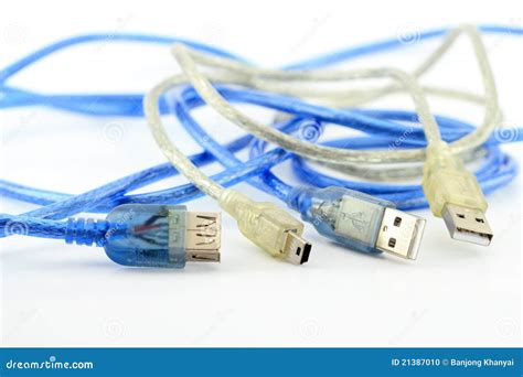 Various USB Cable Isolated On White Stock Photo Image Of Cord Equipment