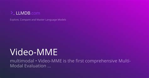Video MME LLM Benchmark