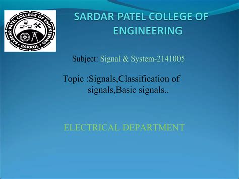 Signal Classification Of Signal Ppt Physics Science