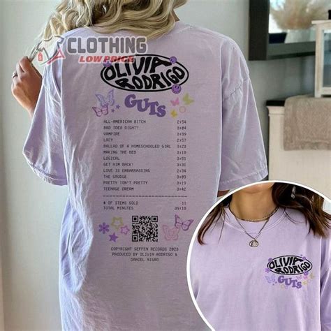 Olivia Rodrigo Guts Unisex T Shirt Olivia Rodrigo Album Tracklist Tee