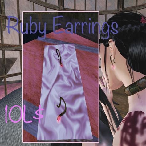 Second Life Marketplace Ruby Earrings