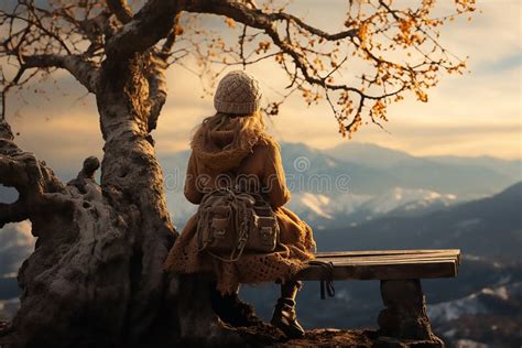 Girl Sitting Against Tree Stock Illustrations 80 Girl Sitting Against