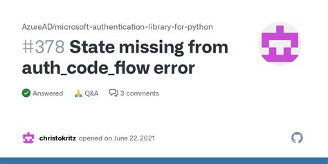 State Missing From Authcodeflow Error · Azuread Microsoft