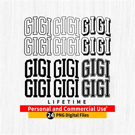 Gigi Varsity Png Bundle Gigi Png Gigi Arched Outline Gigi Life Gigi