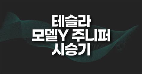 테슬라 모델y 주니퍼 시승기 삶은곧정보다