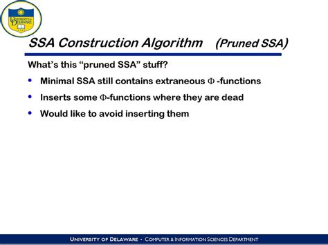 Optimizing Compilers Cisc Spring Static Single Assignment Ii