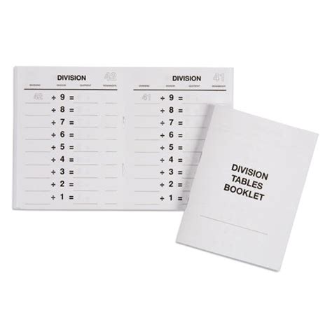 Montessori Nienhuis Csm Division Tables Booklet Absorbent Minds