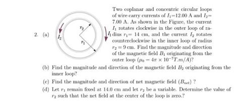 solved two coplanar and concentric circular loops of wire