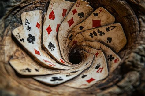 A Deck Of Cards Is Shown In A Spiral Shape With The Numbers Through Stock Photo Image Of