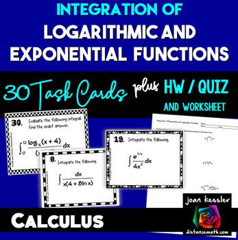 Calculus Integration Of Exponential Logarithmic Functions HW Distance Learning