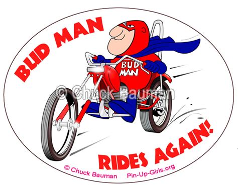 Pinup Art By Chuck Bauman Bud Man Chopper