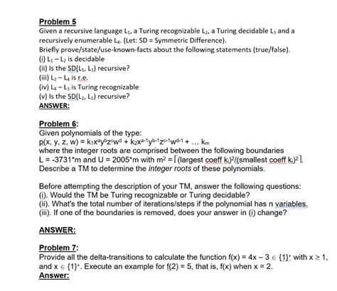 Solved Problem Given A Recursive Language L A Turing Chegg