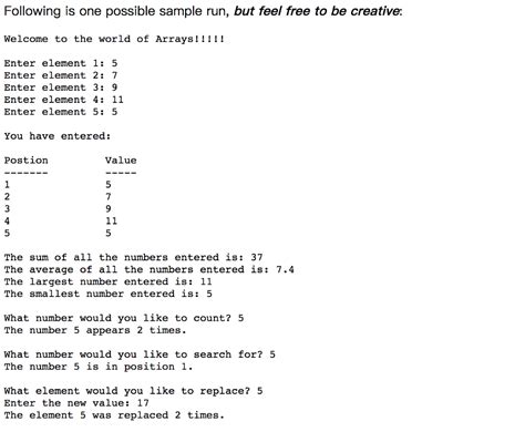 Solved Objective To Show Our Understanding Of Arrays Chegg Com