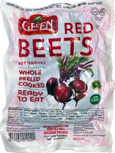 Gefen® Organic Whole Peeled Cooked Red Beets 176 Oz Kroger