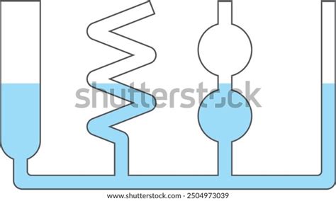 Communicating Vessels Experiment Connected Vessels Diagram Stock Vector Royalty Free