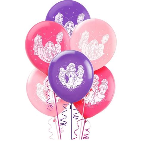 Disney Princess Latex Balloons 30cm Multi Coloured Sparkle Pack Of 6