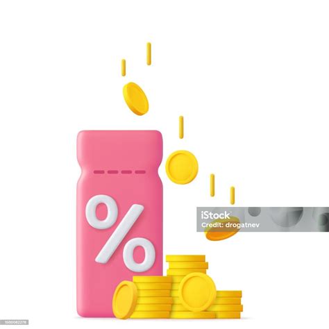 퍼센트 기호와 동전이있는 3d 쿠폰 3차원 형태에 대한 스톡 벡터 아트 및 기타 이미지 3차원 형태 가격 개념 Istock