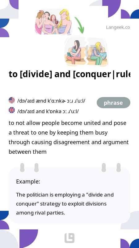 Definition And Meaning Of Divide And Conquer Picture Dictionary