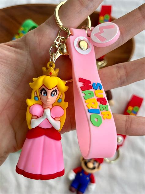 Super Mario Bros Keychain Anime Movie 3d Characters Miniature Etsy
