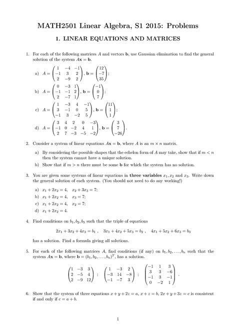 Linear Algebra Practice Math Unsw Sydney Studocu