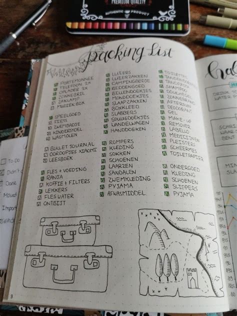 Mijn Bullet Journal Packing List