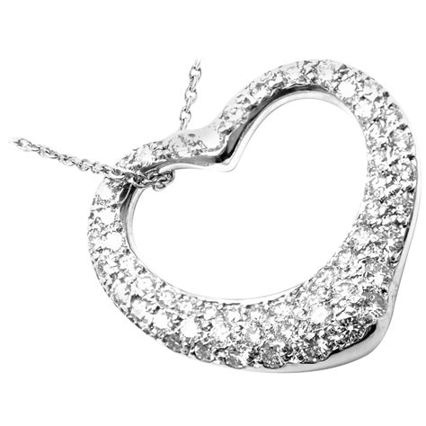 Elsa Peretti Tiffany And Co 300 Carat Diamond Platinum Open Heart