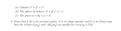 solved exercise 2 let m be a surface in r3 oriented by a