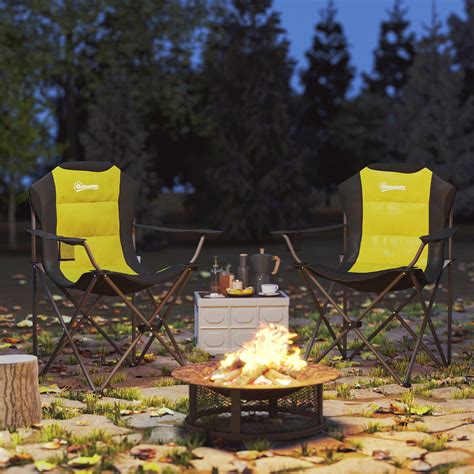 Outsunny 2 Pack Folding Camping Chairs High Back Folding Chairs W Cup
