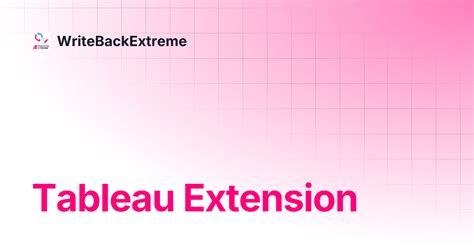Tableau Extension Writebackextreme