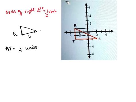 Solved Find The Area Of Right Triangle Rst In The Graph Below Find The Area Of Right Triangle