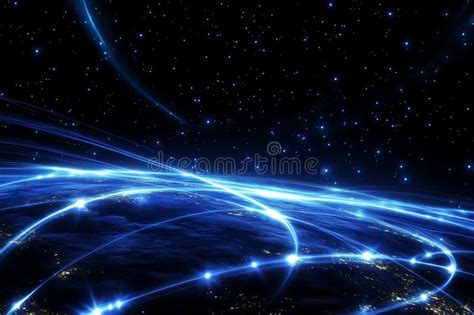 Digital Global Network Concept With A World Map Stock Illustration