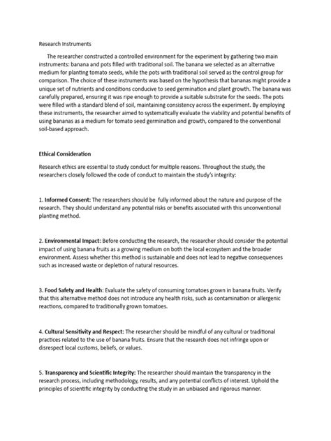 Research Instruments Pdf Banana Seed