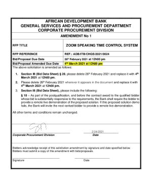 Fillable Online Amendment No 1 Fax Email Print PdfFiller