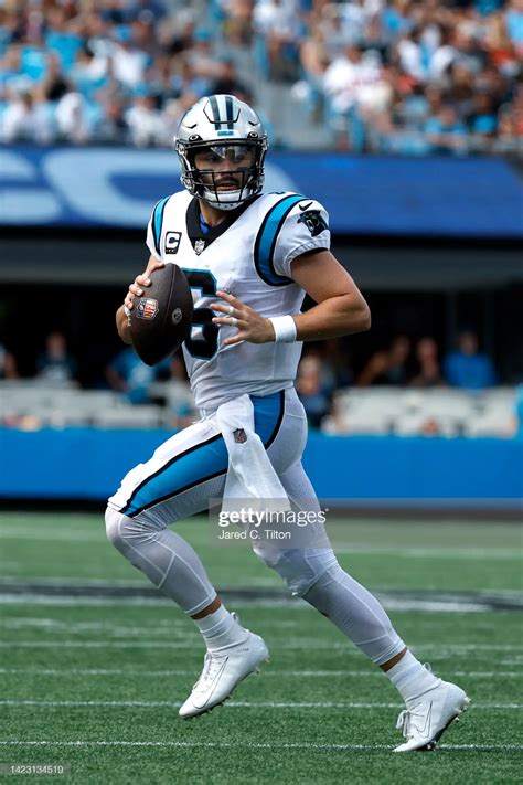 Quarterback Baker Mayfield Of The Carolina Panthers Scrambles With