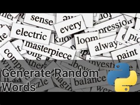 Generate Random Words in Python | RandomWord class full tutorial - YouTube