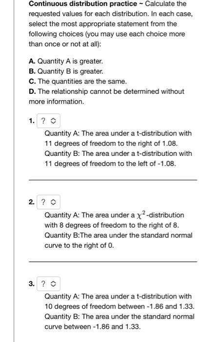 Solved Continuous Distribution Practice Calculate The Chegg