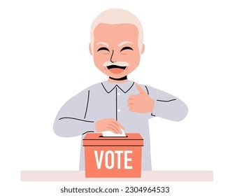 Vector Illustration Senior Man Making Positive Stock Vector Royalty