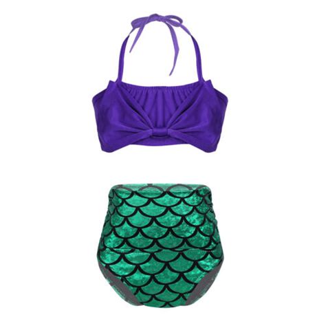 Kinder Mädchen Tankini Bikini Sets Meerjungfrau Badeanzug Schwimmanzug
