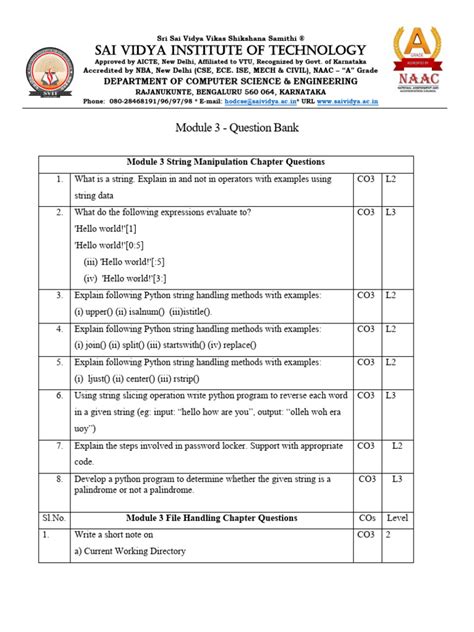 Module 3 Question Bank Pdf Computer File String Computer Science