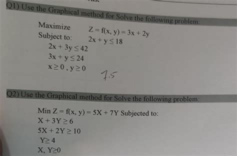 Solved Q Use The Graphical Method For Solve The Following Chegg